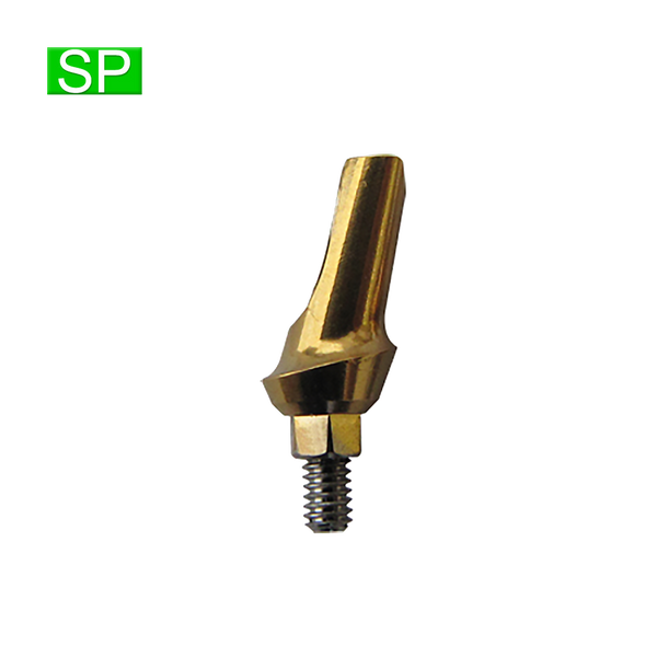 Angled 15° Anatomic Cosmetic Titanium Abutment in Gold Hue (3 cuff siz ...